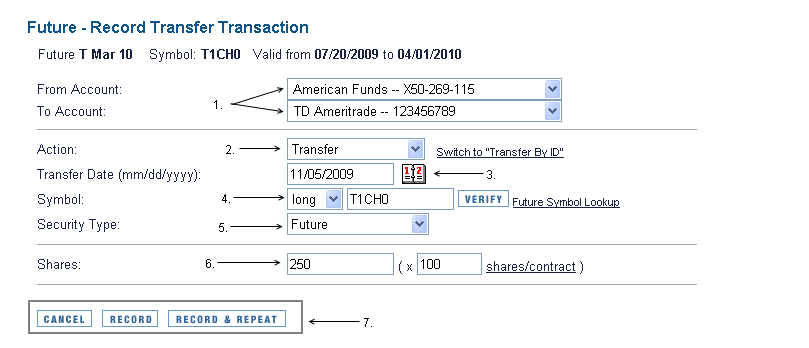 Future - Record Transfer Transaction