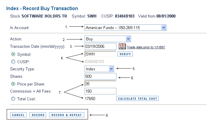 Index - Record Buy Transaction