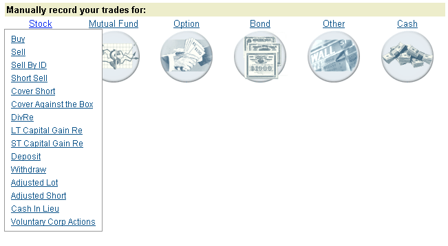 Manually Record Trades - Stock